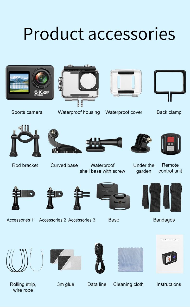 Alston A12 PRO 6K HD action camera Sports Underwater Video Wireless ...