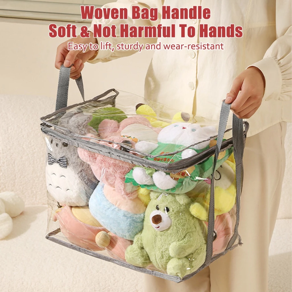 Book Storage Bag Transparent Waterproof Dust Multi-Function Organizer ...