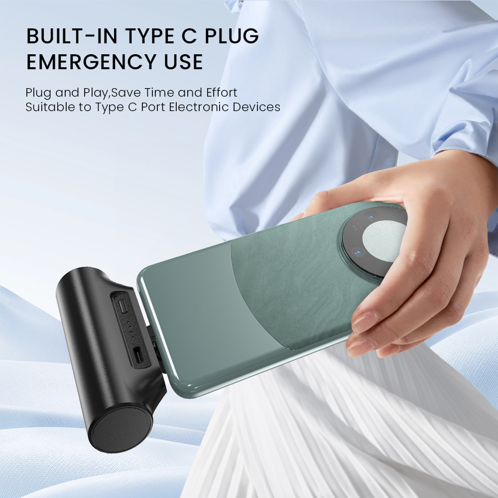 Orashare PNC03 3000mAh Capsule Mini Fast Charging Powerbank With TYPE-C/iP Port Portable Power ...