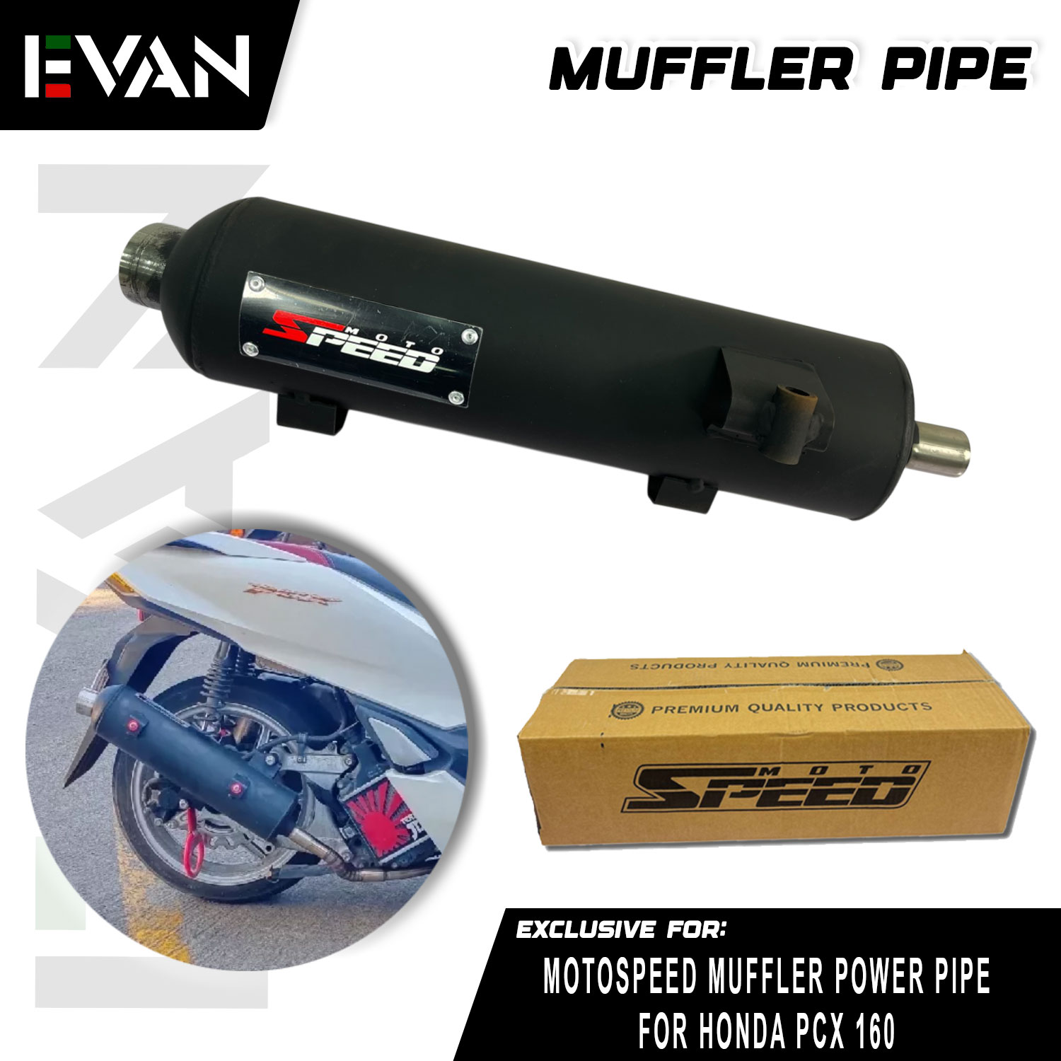 EVAN.PH 1 SET Muffler Pipe For Honda PCX 160 Stainless Tip Made in ...