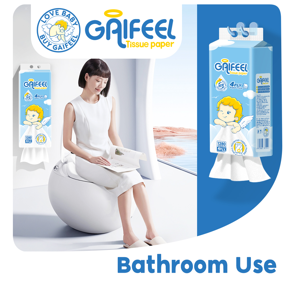 GAIFEEL High quality baby soft skin-friendly tissue Wall-Mounted/Facial ...