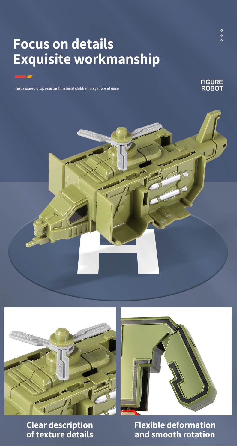 10 Pcs Full Set Transformers Number Robot Toy Set DIY Assemble Number ...