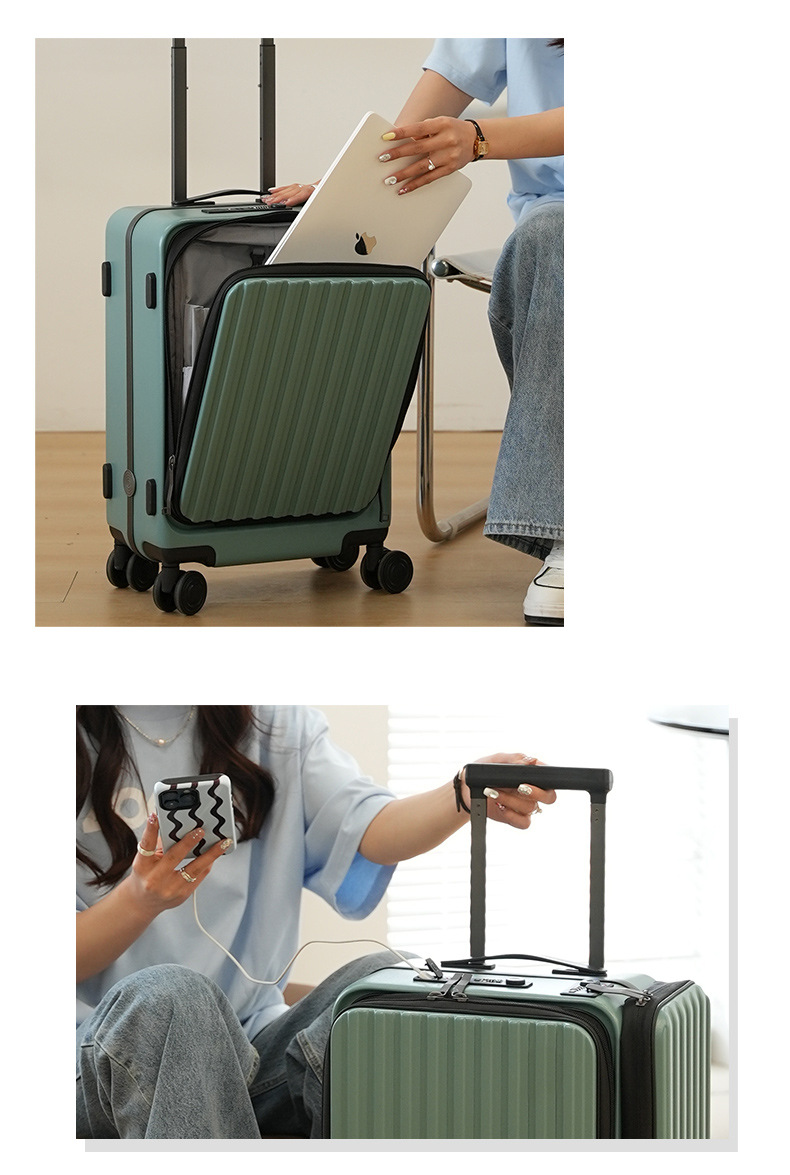 MC&HOME Front Open Cover Luggage Multi-layer Travel Luggage Men's ...