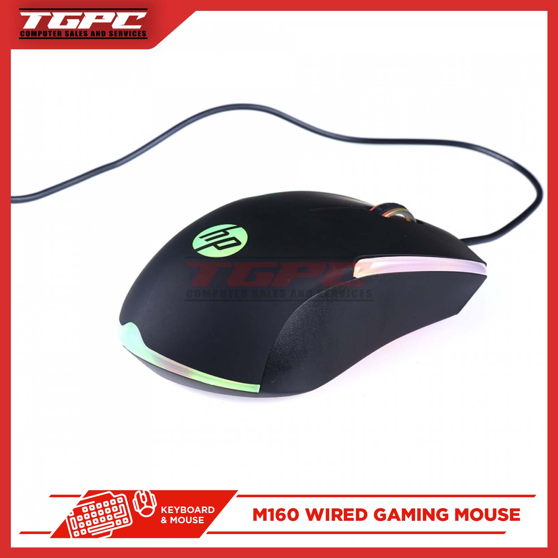 HP Gaming Mouse M160 Wired Mouse High Performance Optical Gaming Mouse With 7 Colours Rainbow ...