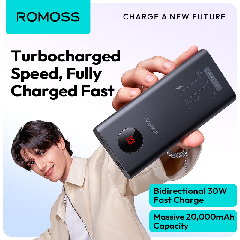 Romoss PEA20 20000mAh 30W Super Fast Charging Power Bank With Led ...