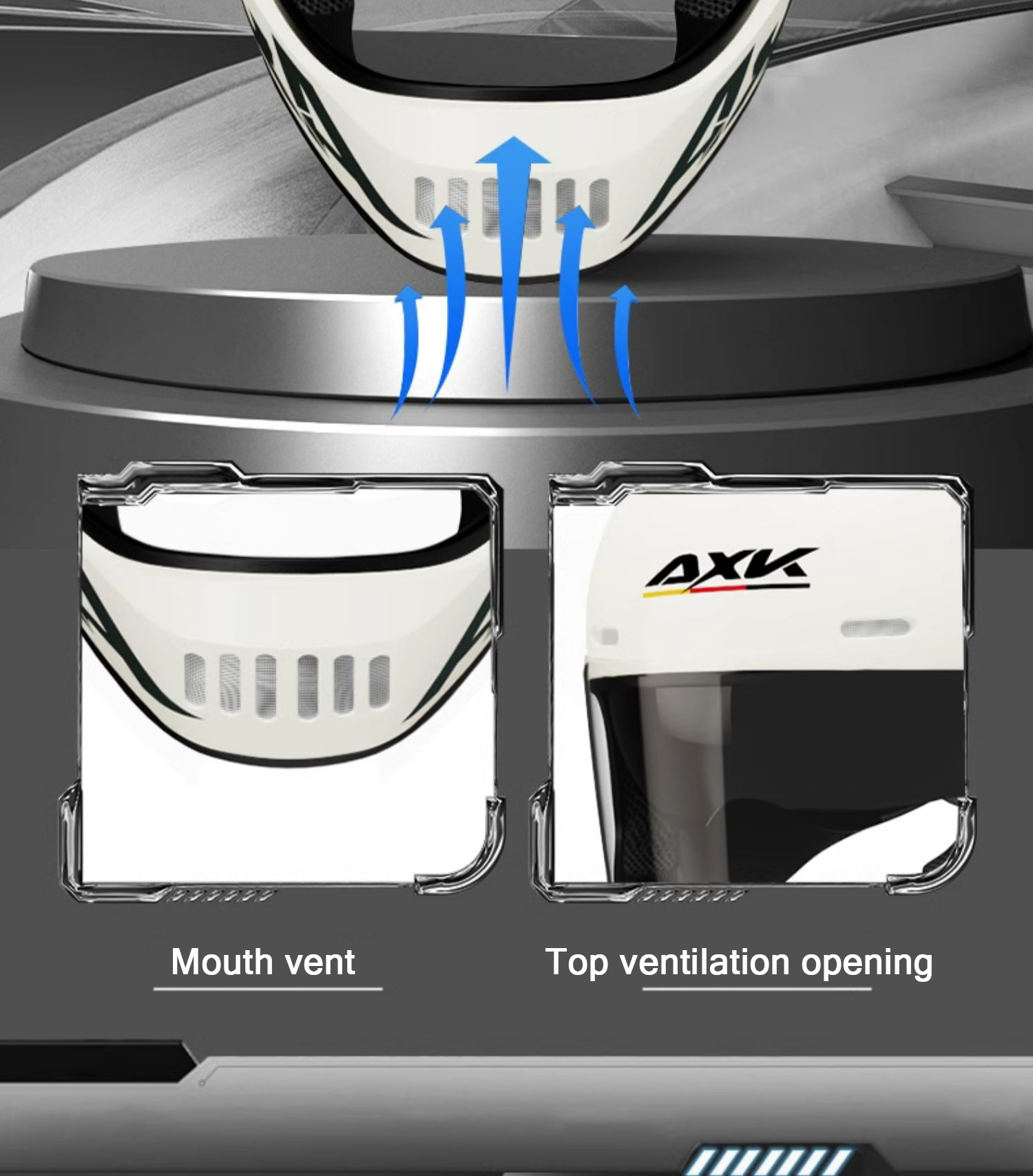 AXK 901 Motorcycle full-face helmet unisex dual-mirror helmet dust ...