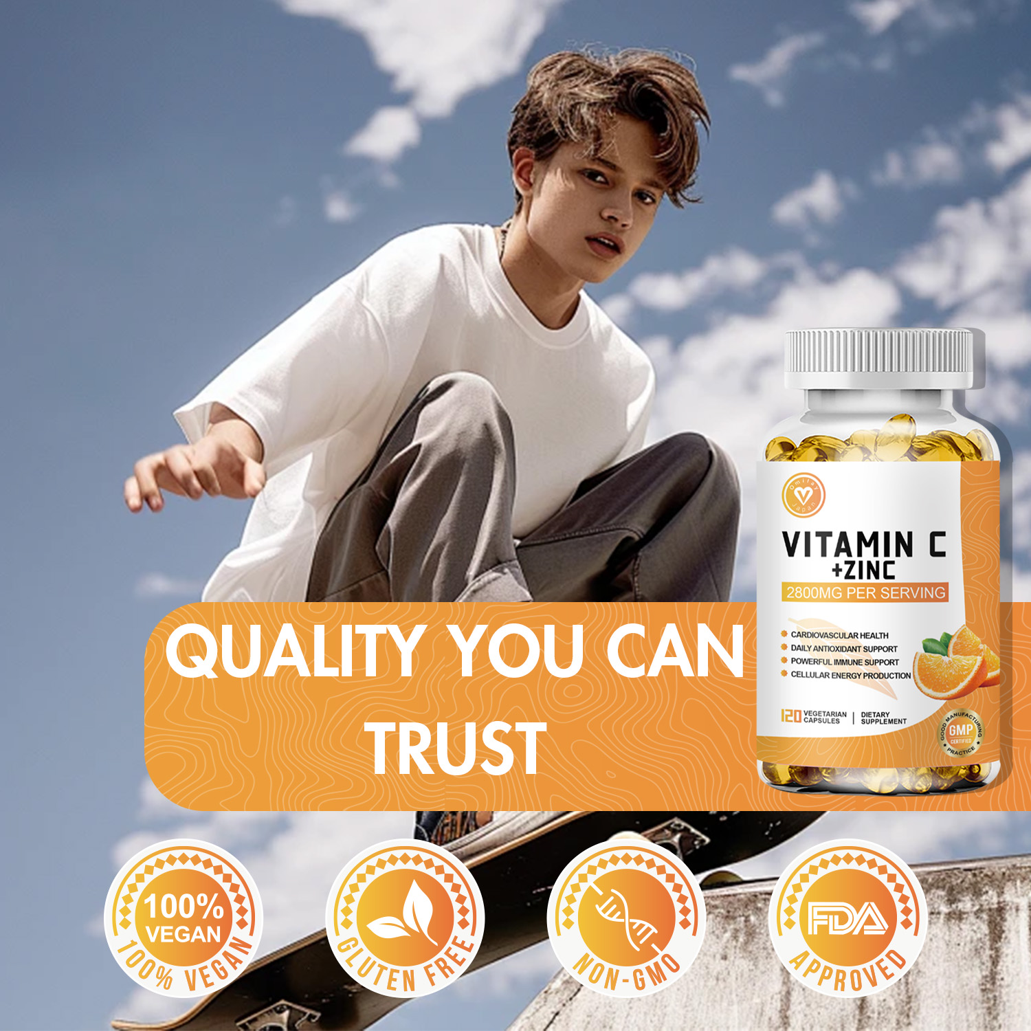 Omilay Vitamin C With Zinc Capsules Supplements Improve Immunity ...