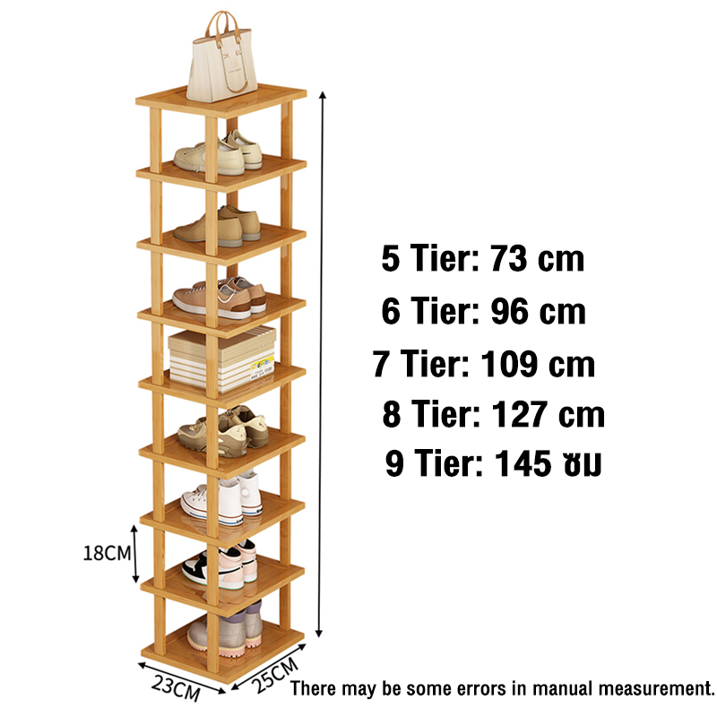 【On Hand】Bamboo Shoe Rack Organizer Wood 5/6/7/8/9Layers Living Room ...