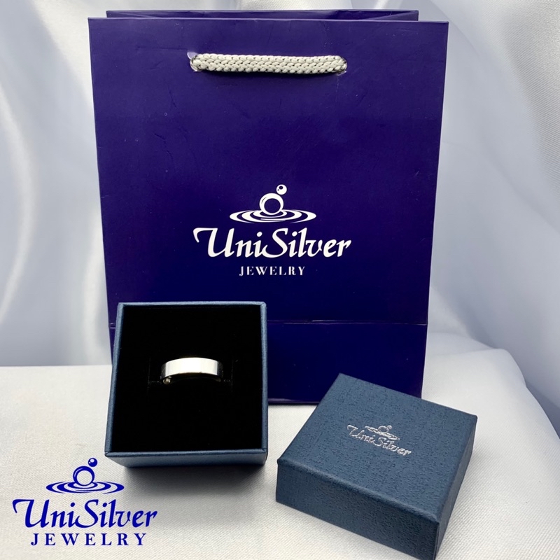 Unisilver 925 Sterling Silver Plain Band Ring (LR1065-1001)-Women ...