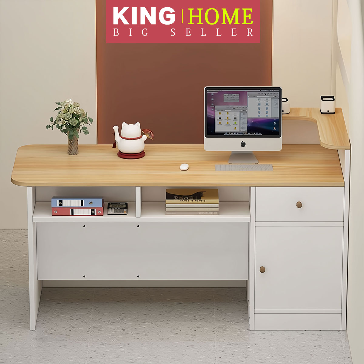 Modern cash register, convenience store front desk, reception desk ...