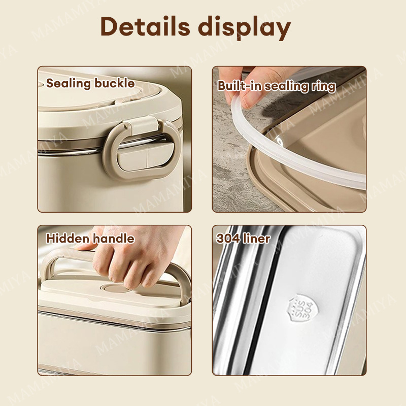 MMY 304 Stainless Steel Insulated Lunch Bento Box With Tableware ...