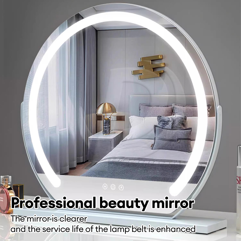 Stylish LED Makeup Mirror 3 Color Touch-up Light Rotatable Dressing Mirror with Non-Blinding ...