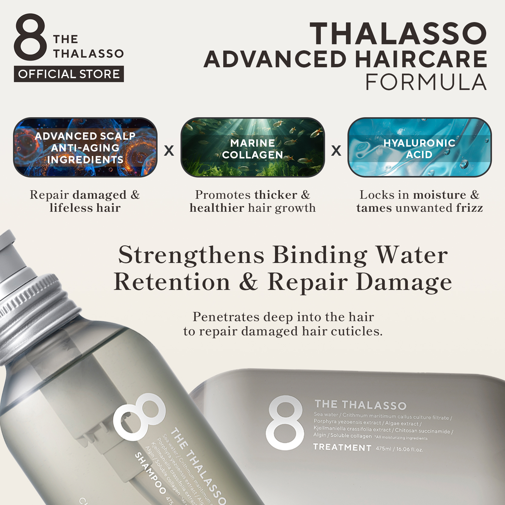 8 THE THALASSO Smooth Daily Shampoo (Cleansing Repair) 475ml | Shopee ...