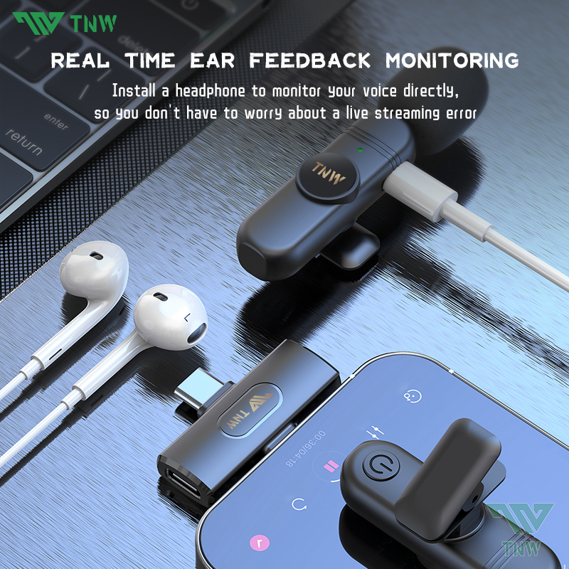 TNW W16/W17 Dual Wireless Lavalier Microphone Noise Reduction Mini Mic ...