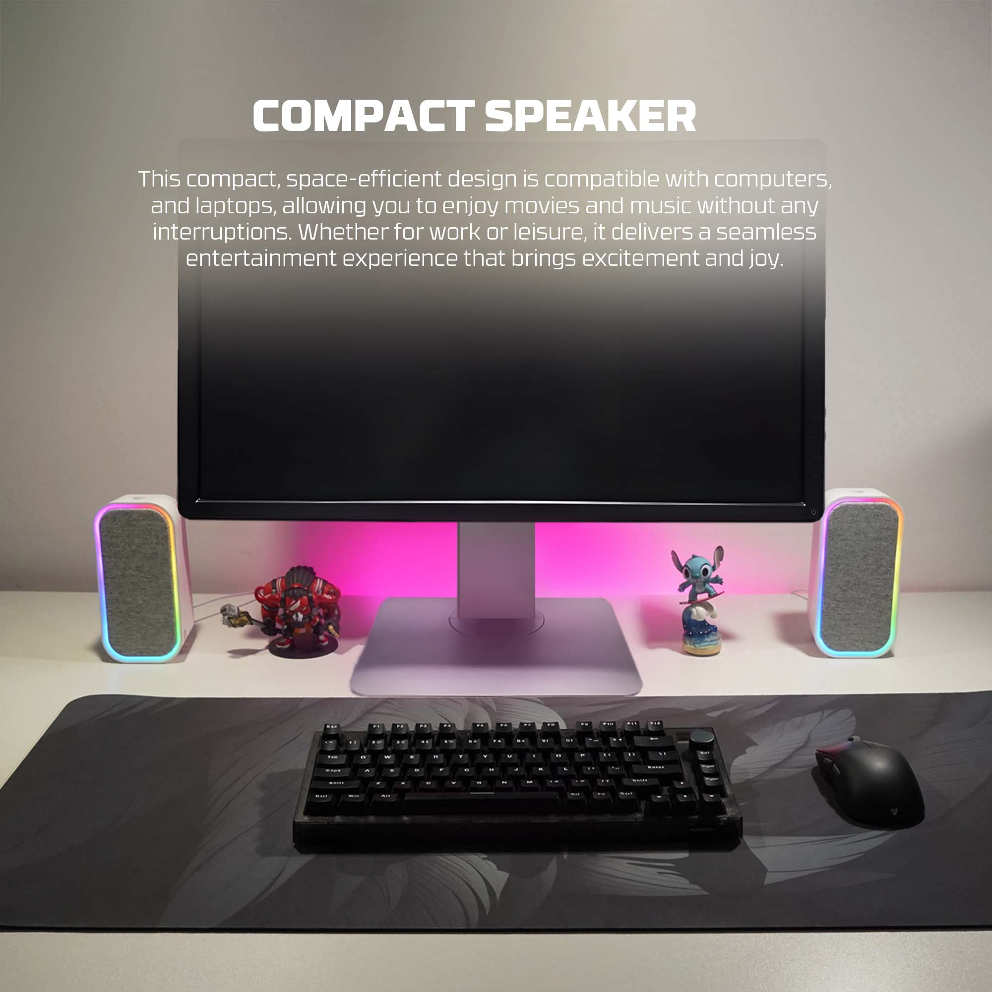 Fantech GS304 Groove RGB Wired & Bluetooth Gaming Speaker for TV Laptop ...