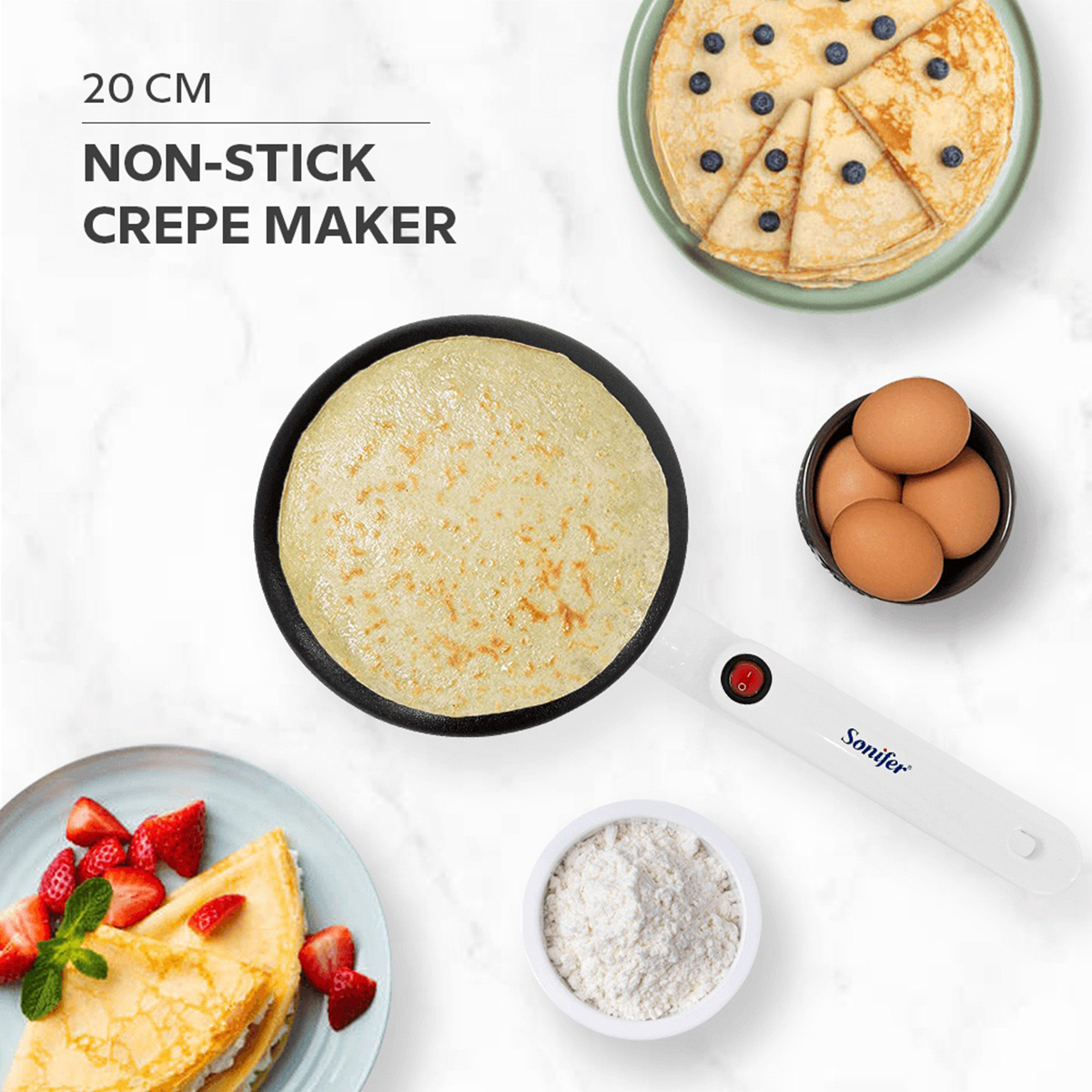 Sonifer Handheld Electric Crepe Maker Breakfast Maker Easy Operate ...