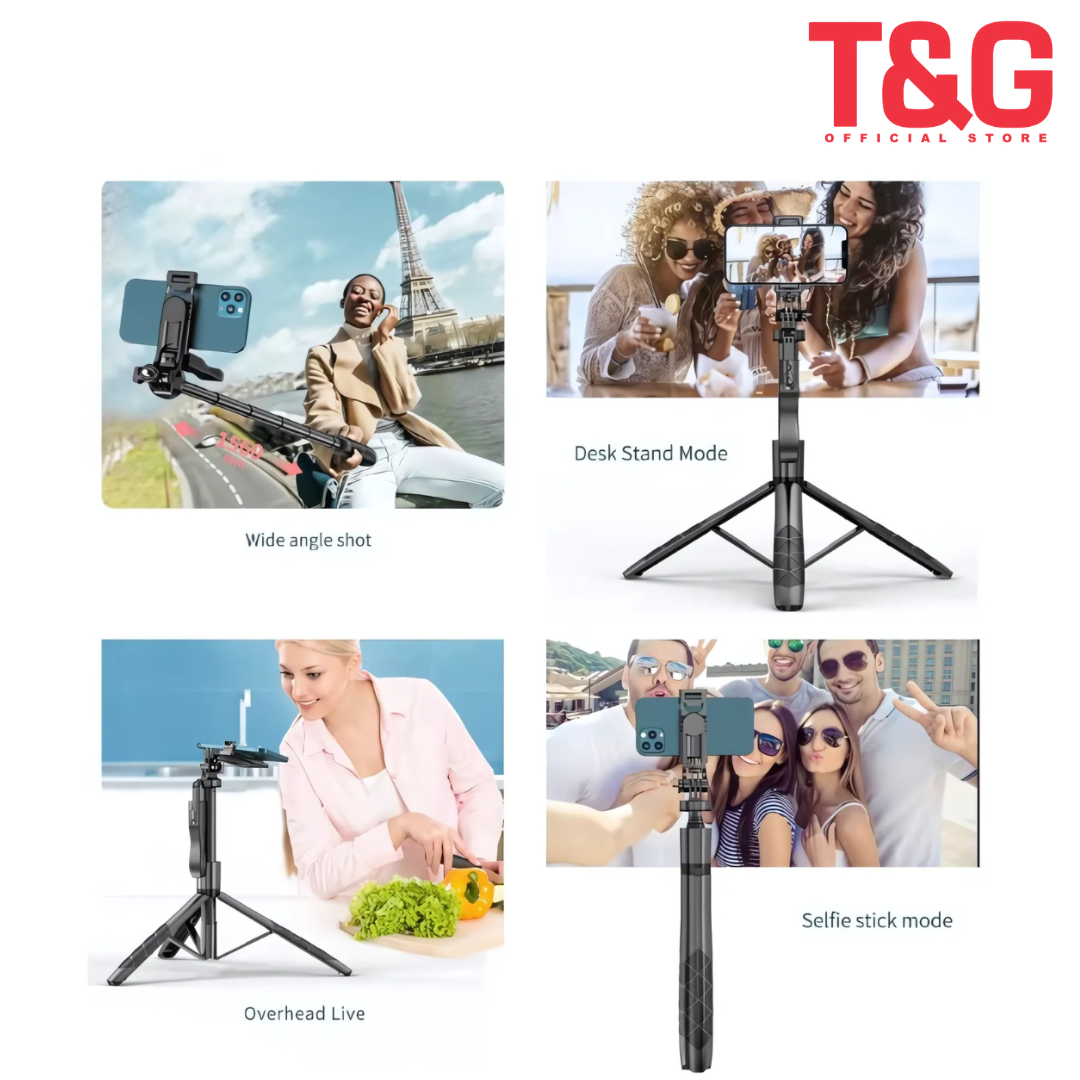 L16 Aluminum Alloy 360 Rotating Hand Held Selfie Stick Stable Balance Tripod with Remote Control ...