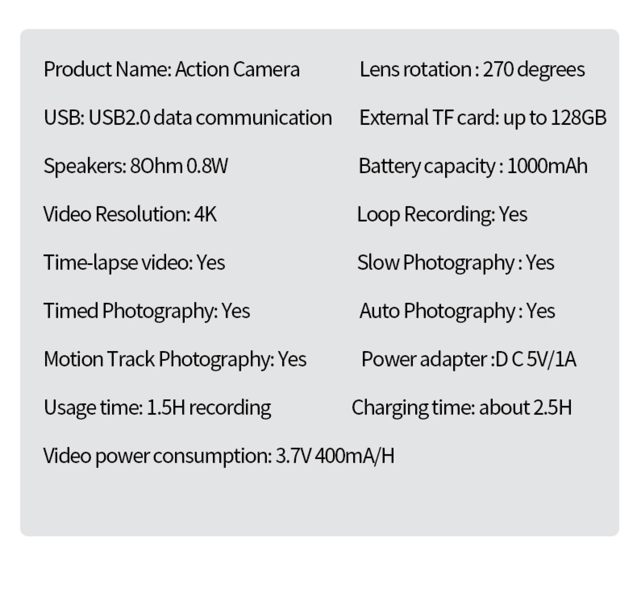 4K Ultra HD Pocket Action Camera 270° Rotatable Vlog Wifi Mini Sports ...