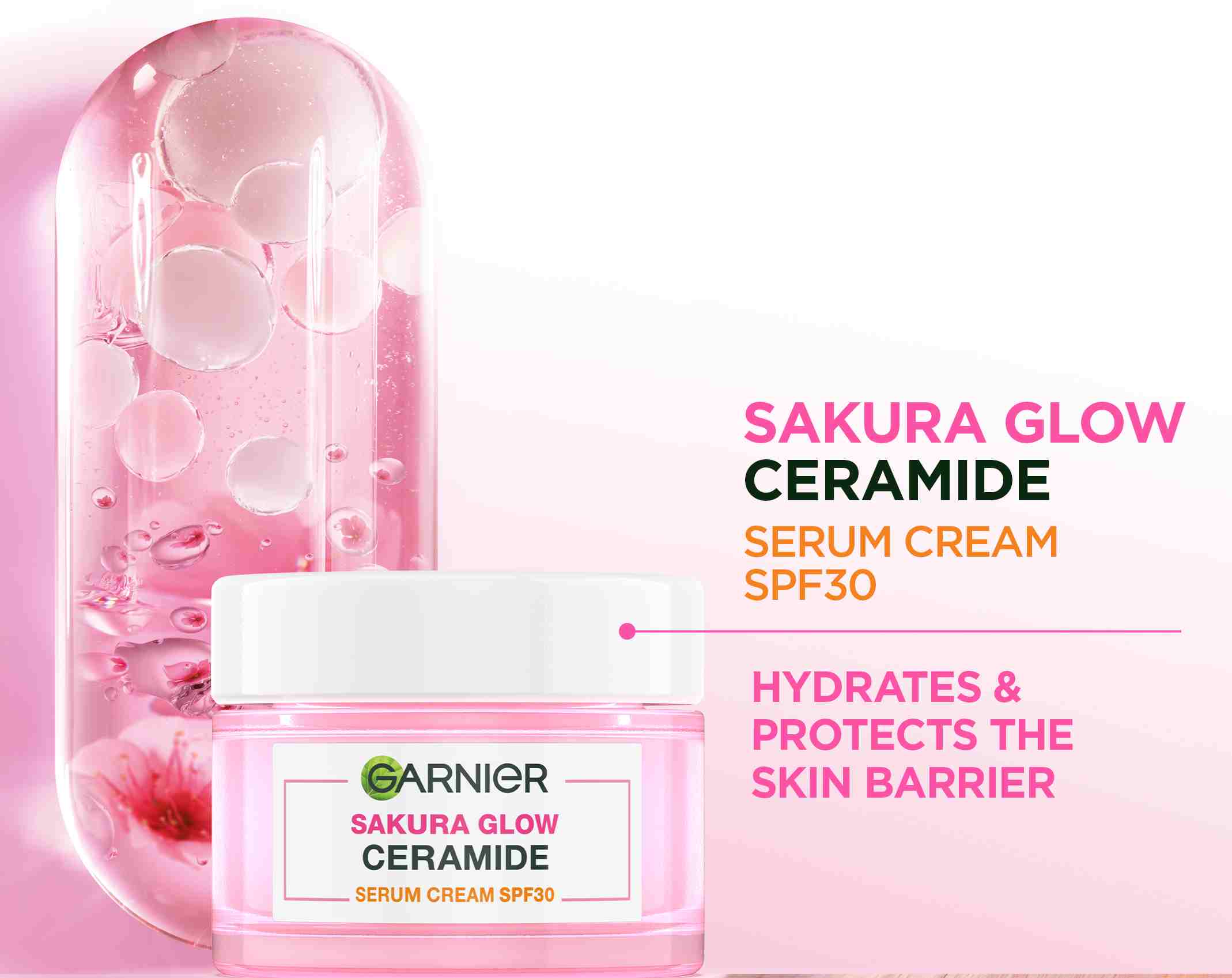 Garnier Ceramide Sakura Glow Day Cream Moisturizer SPF30 (50ml) & Night ...
