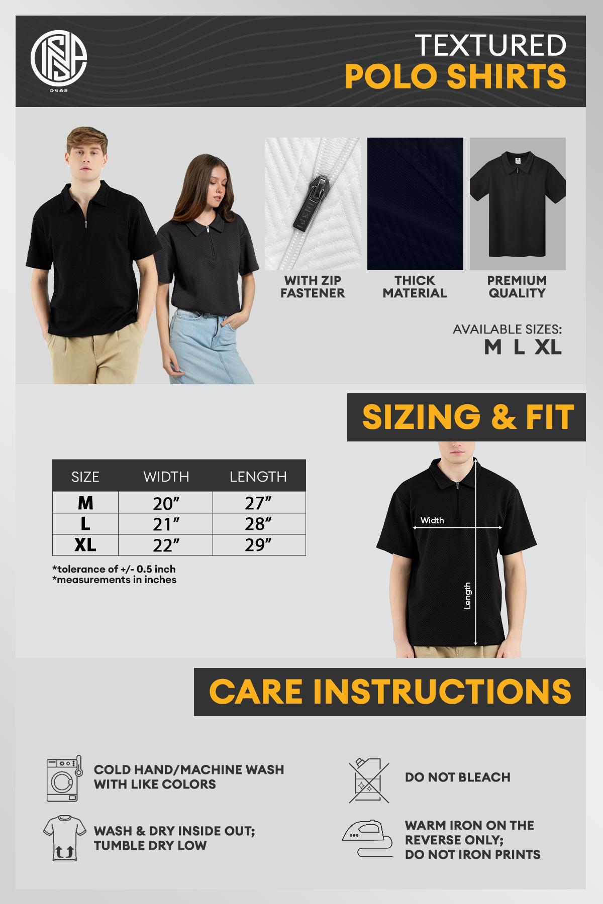INSPI Premium Textured Polo with Half Zipper for Men and Women Plain ...
