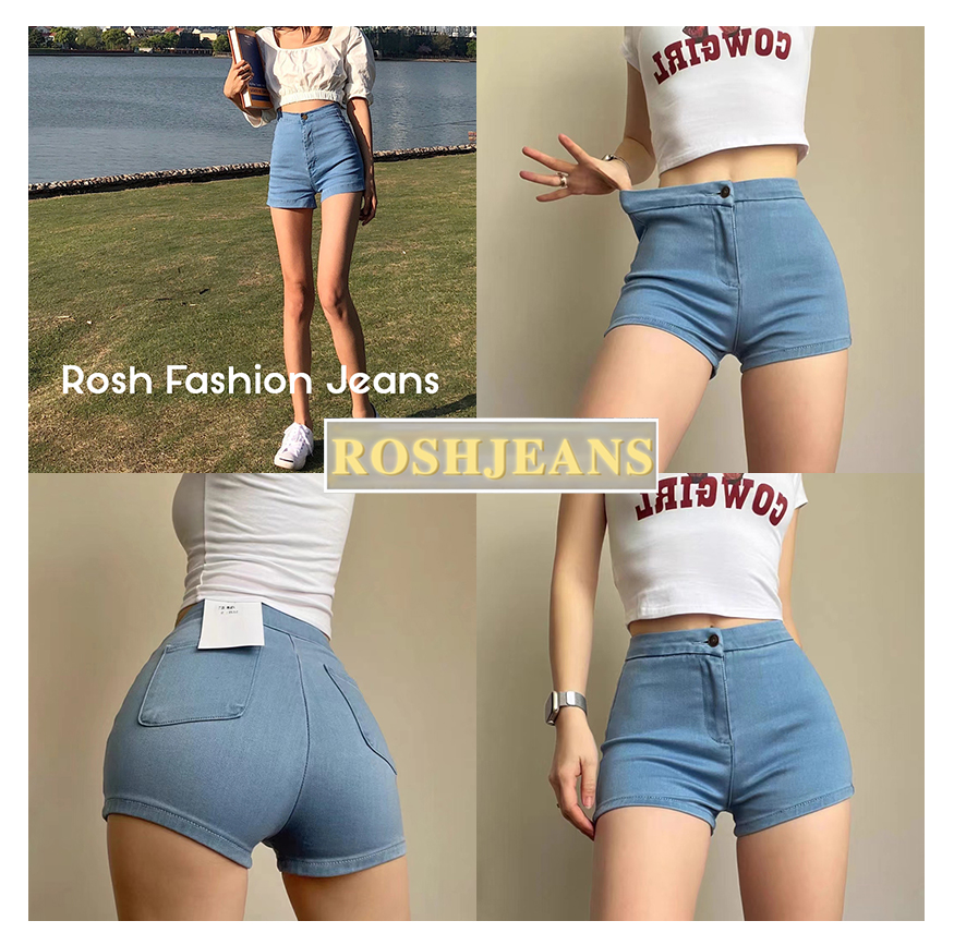 Rosh_jeans High waist shorts for woman denim shorts women's High waist Denim shorts stretchable ...