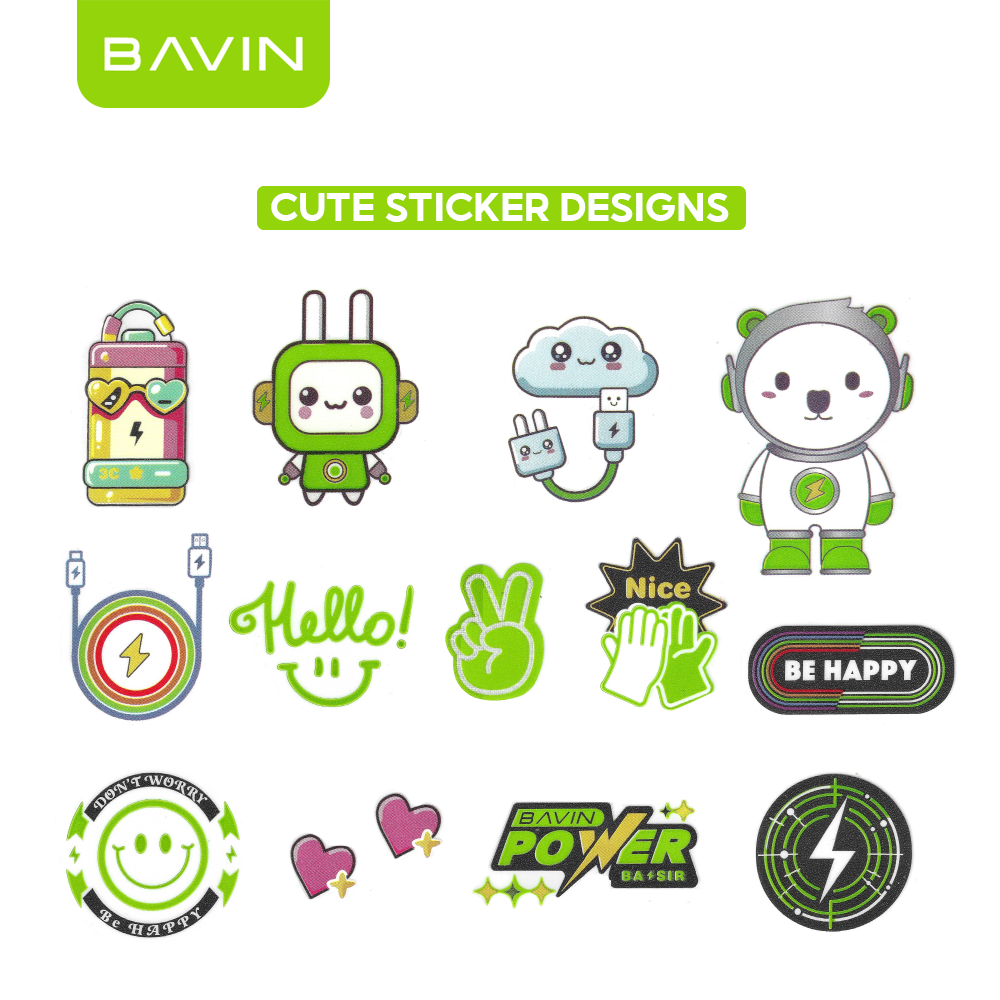 BAVIN Cute Cartoon Character Stickers Transparent DIY Decorative ...