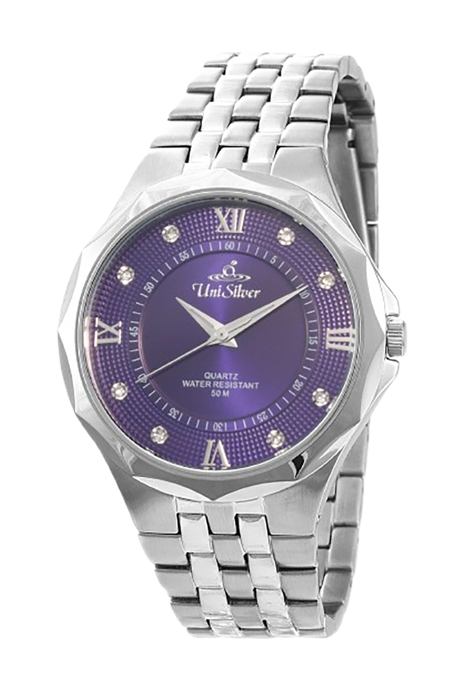 UniSilver TIME MAESTERIO Men's Medium Analog Blue/Silver Stainless ...