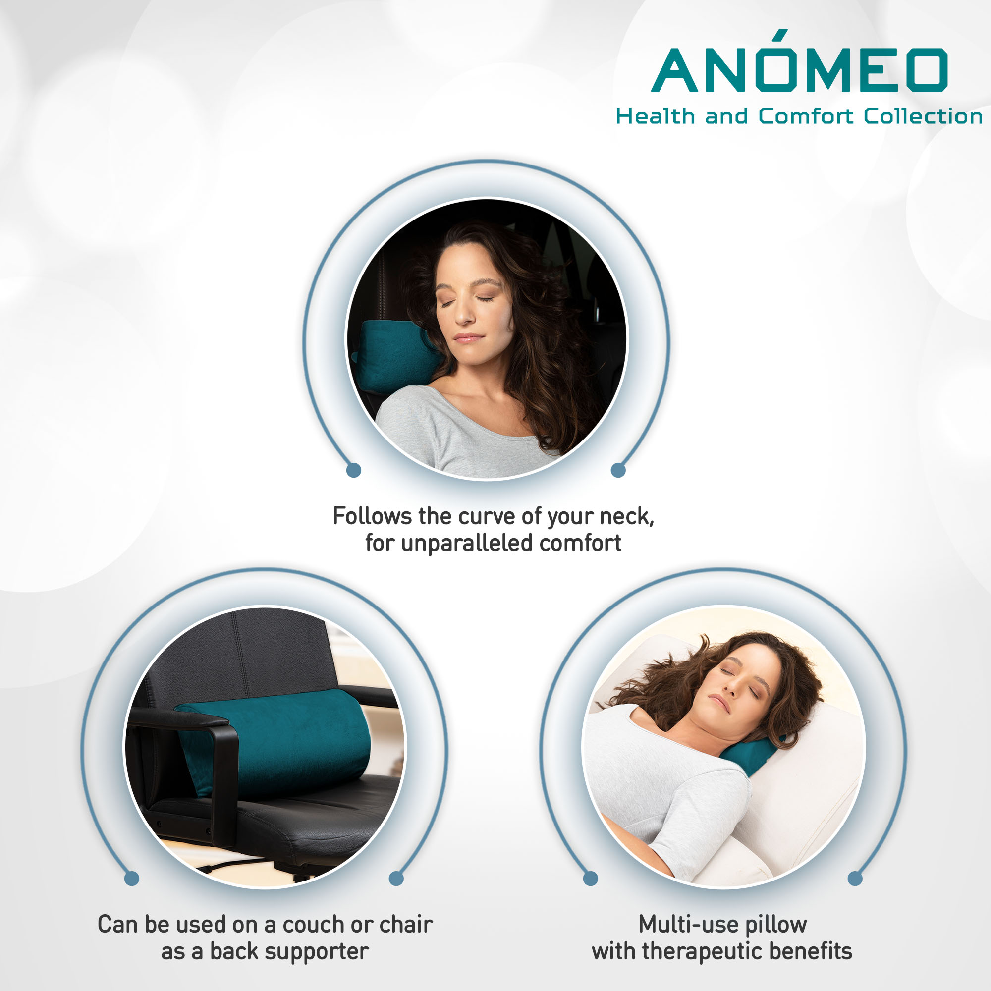Anomeo Half Cylinder Neck Support Pillow (Memory Foam Cushion/Lumbar ...