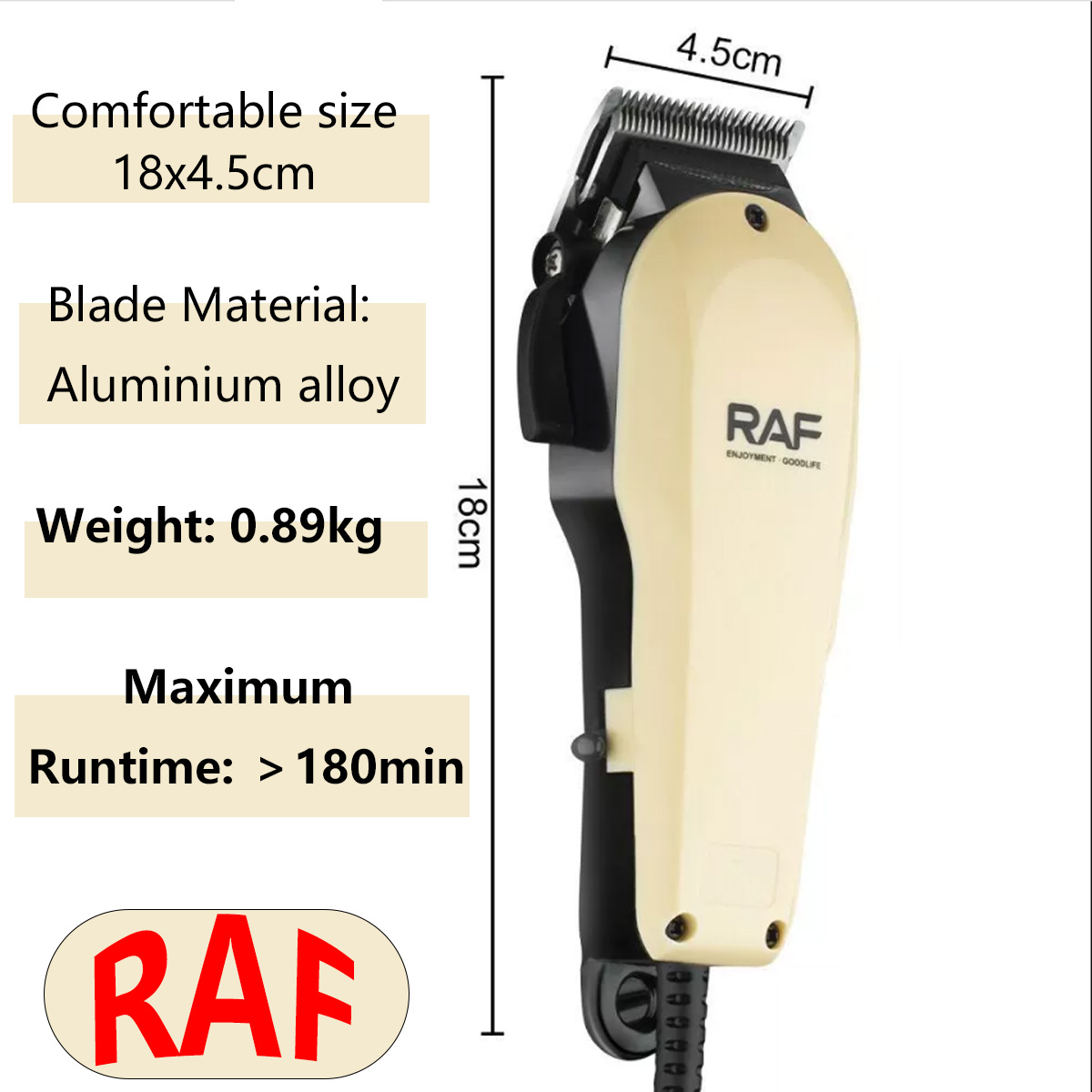RAF Hair Clipper Razor Shaver Haircut Trimmer Cordless Wireless Clipper ...