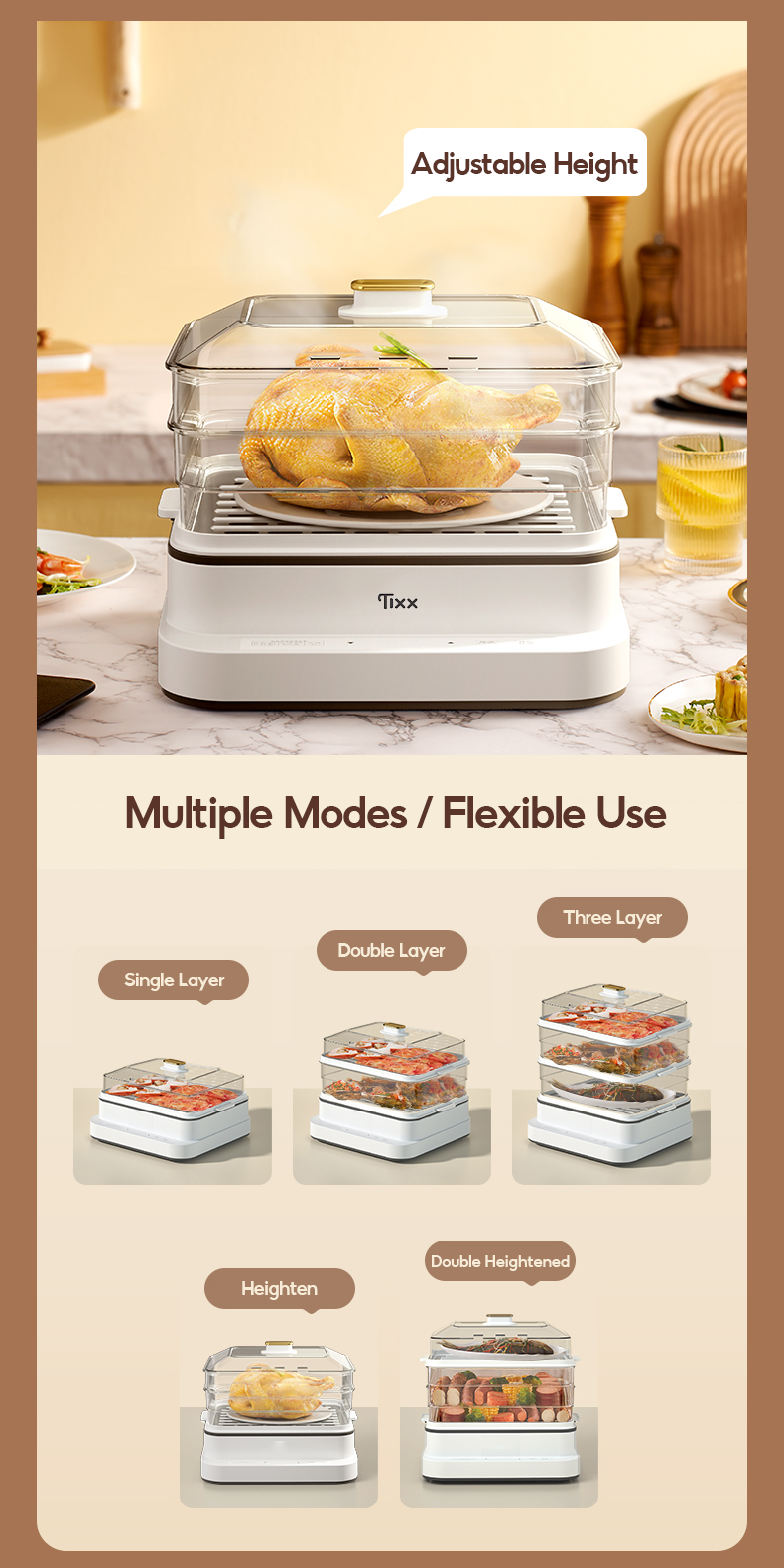 TIXX 35L Electric Steamer For Siomai Timer Egg Boiler Cooker 3 Layers ...