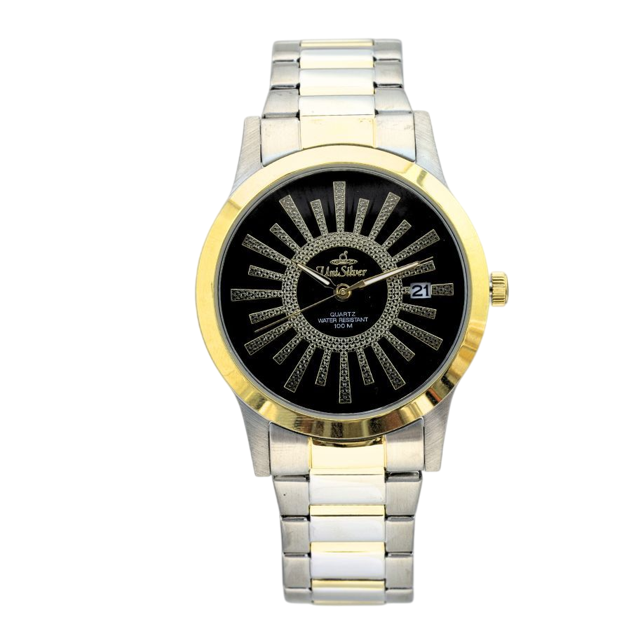 UniSilver TIME Men's Two tone / Silver / Gold / Black Analog Stainless ...