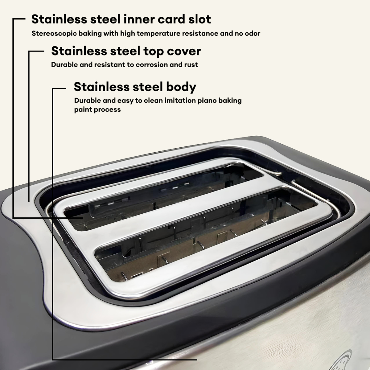 Sonifer Pop Up Bread Toaster 2 Sliced Stainless Breakfast bread baking ...