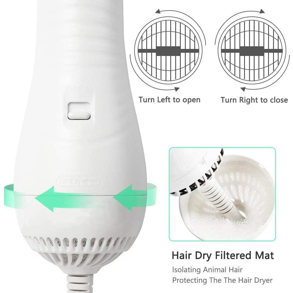 Pet Hair Dryer Comb Portable Blowers with Slicker Brush 2 in 1 Cat Hair ...