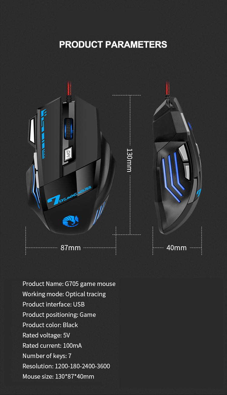 Zeus x Raiku Wired Gaming Mouse 4 DPI Adjustment LED Optical Mice 7 ...