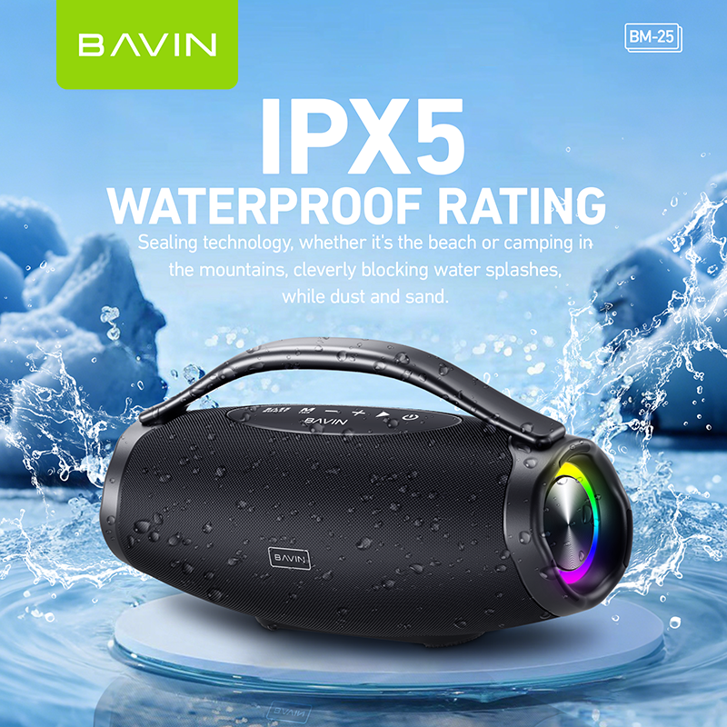 BAVIN BM25 Outdoor Wireless Bluetooth Speaker Splashproof w/ RGB ...