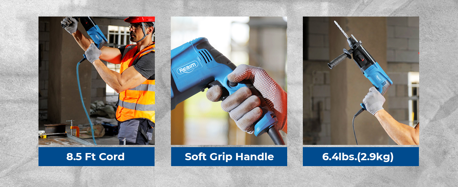 REAIM Rotary Hammer Drill Heavy Duty Jack Chipping Hammer Drill Heavy ...