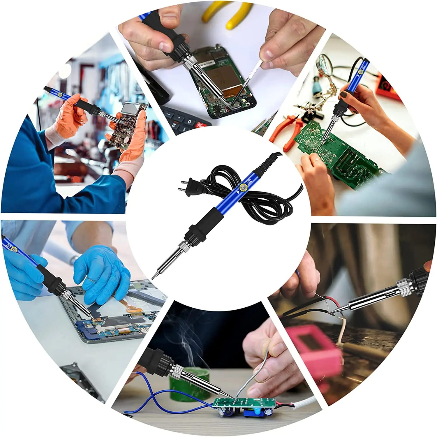 Electronics Soldering Iron Kit 60W 220V Adjustable Temperature Welding ...