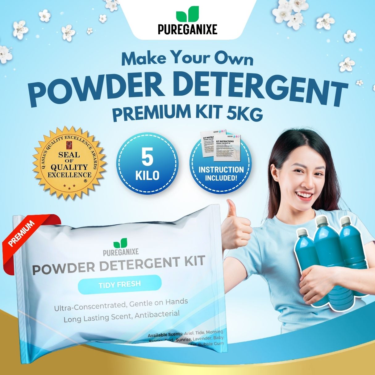 Pureganixe Premium Powder Detergent Kit 5 Kilo Laundry Soap DIY Kit ...