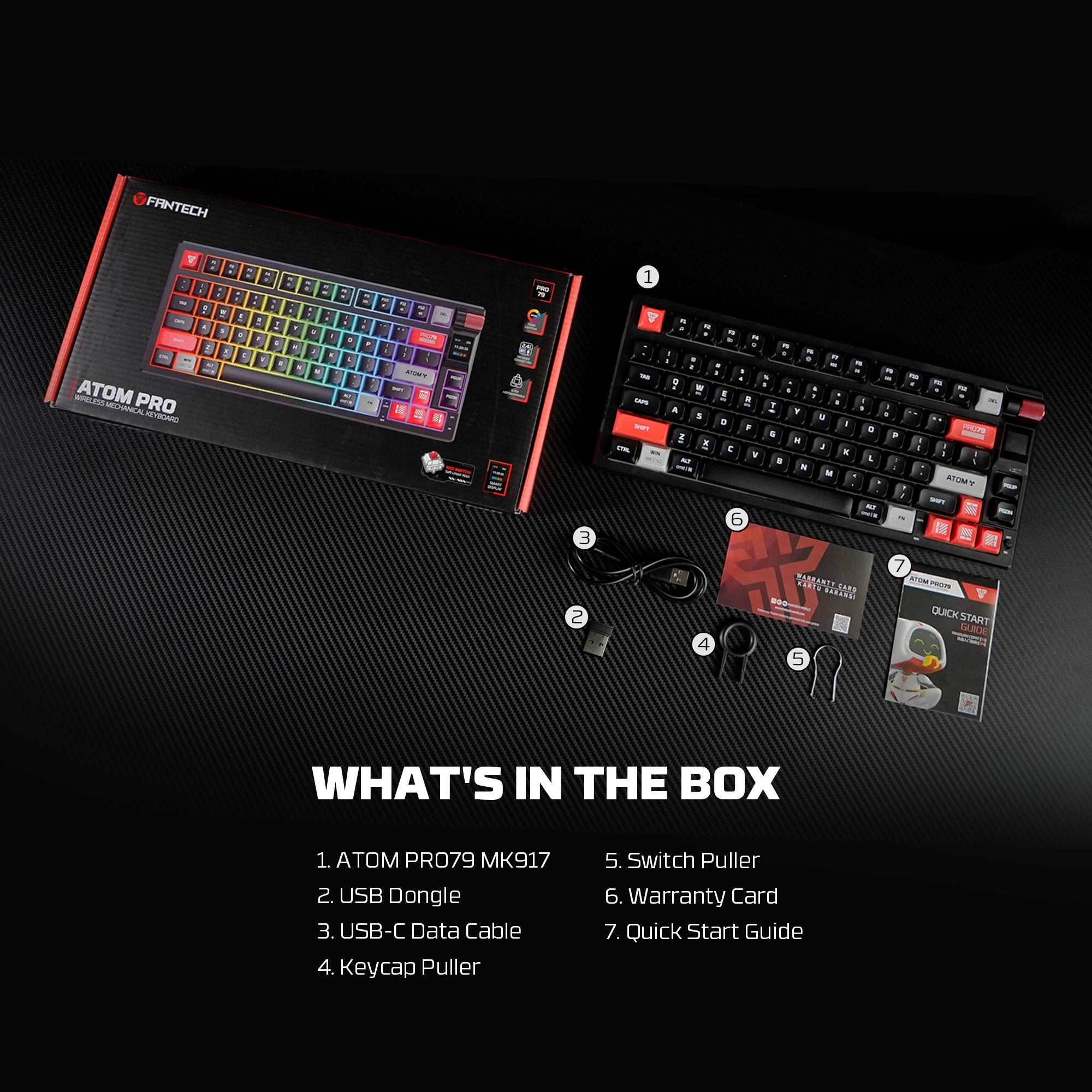 Fantech Atom Pro79 MK917 | MK918 Wireless Mechanical Gaming Keyboard w ...
