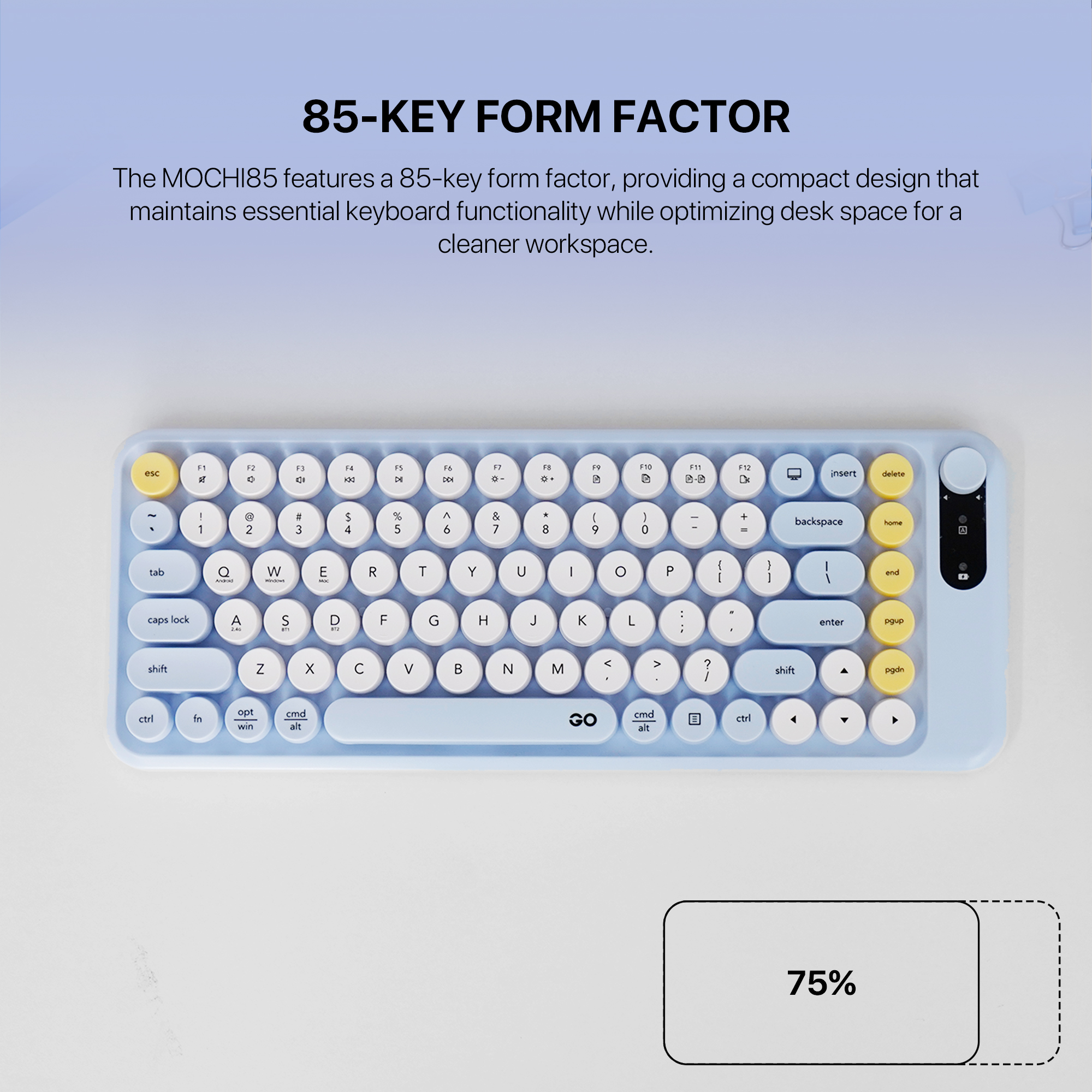 Fantech Go Mochi 85 WK898 Multi-device Compact Combo Wireless Keyboard ...