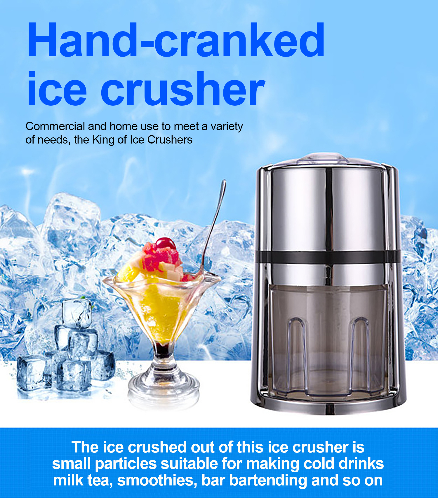 hand-cranked ice crusher,shaved ice machine,Powerless Operation,,Mini ...