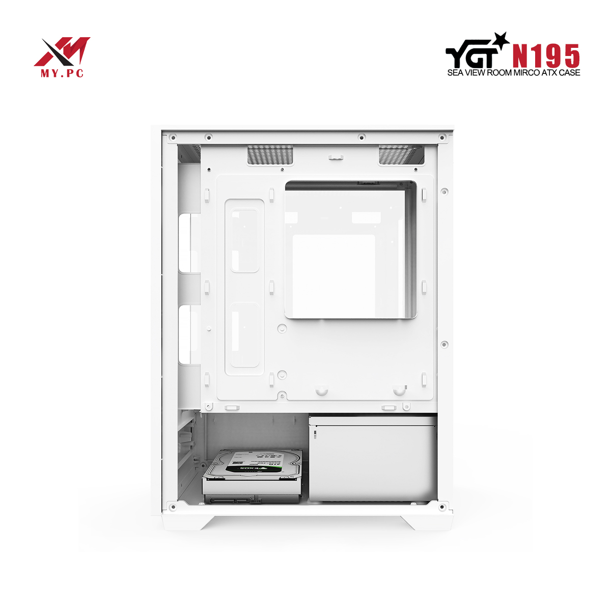YGT N195 Sea View Room Chassis ITX/Micro ATX Black/White Gaming Case | Shopee Philippines