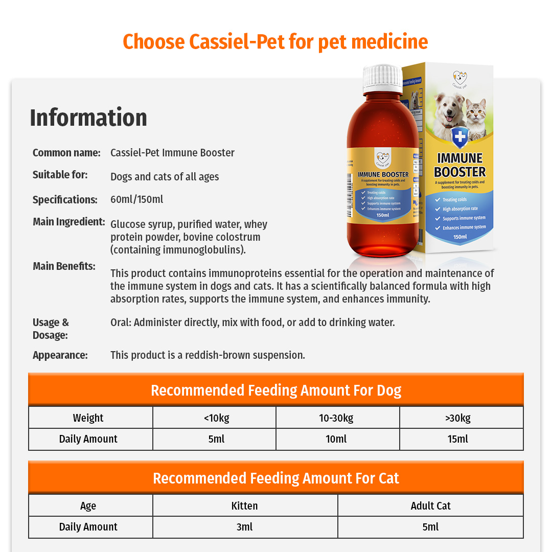 Cassiel Pet Immunol Vitamins Liquid For Antivirus Infection Immune ...