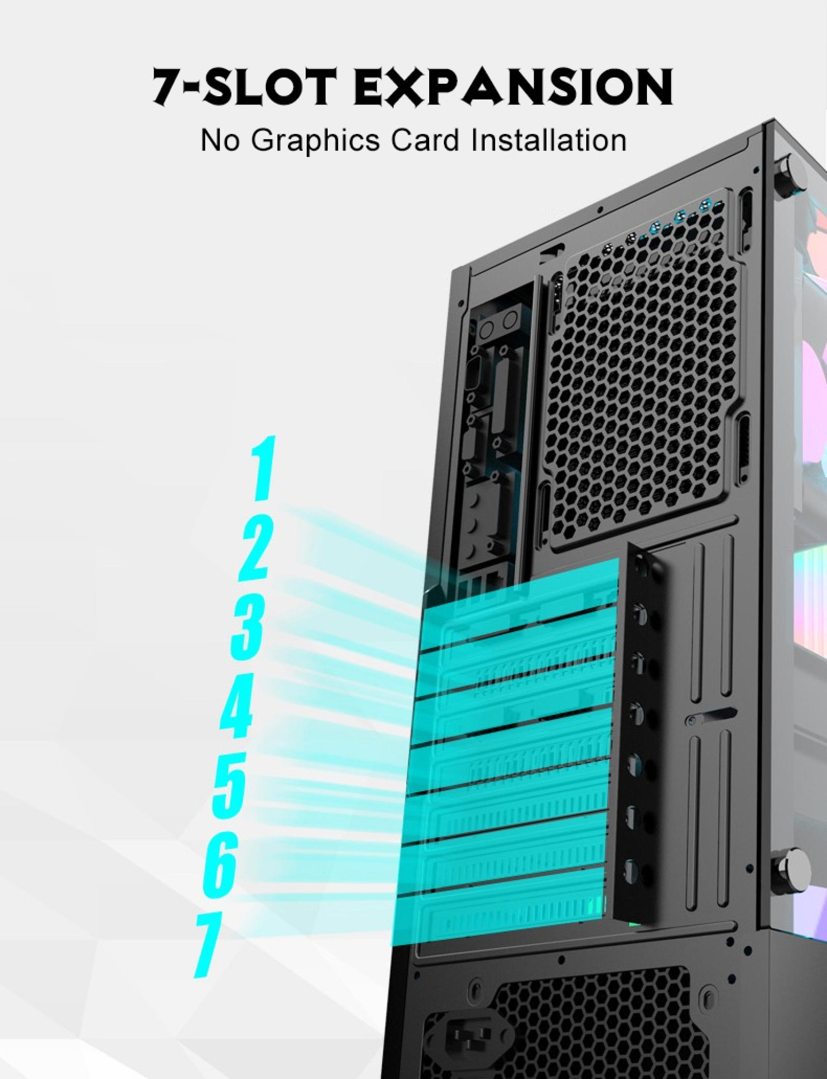 INPLAY Pc Case with Fans Computer Gaming Desktop Matx Table Tempered ...