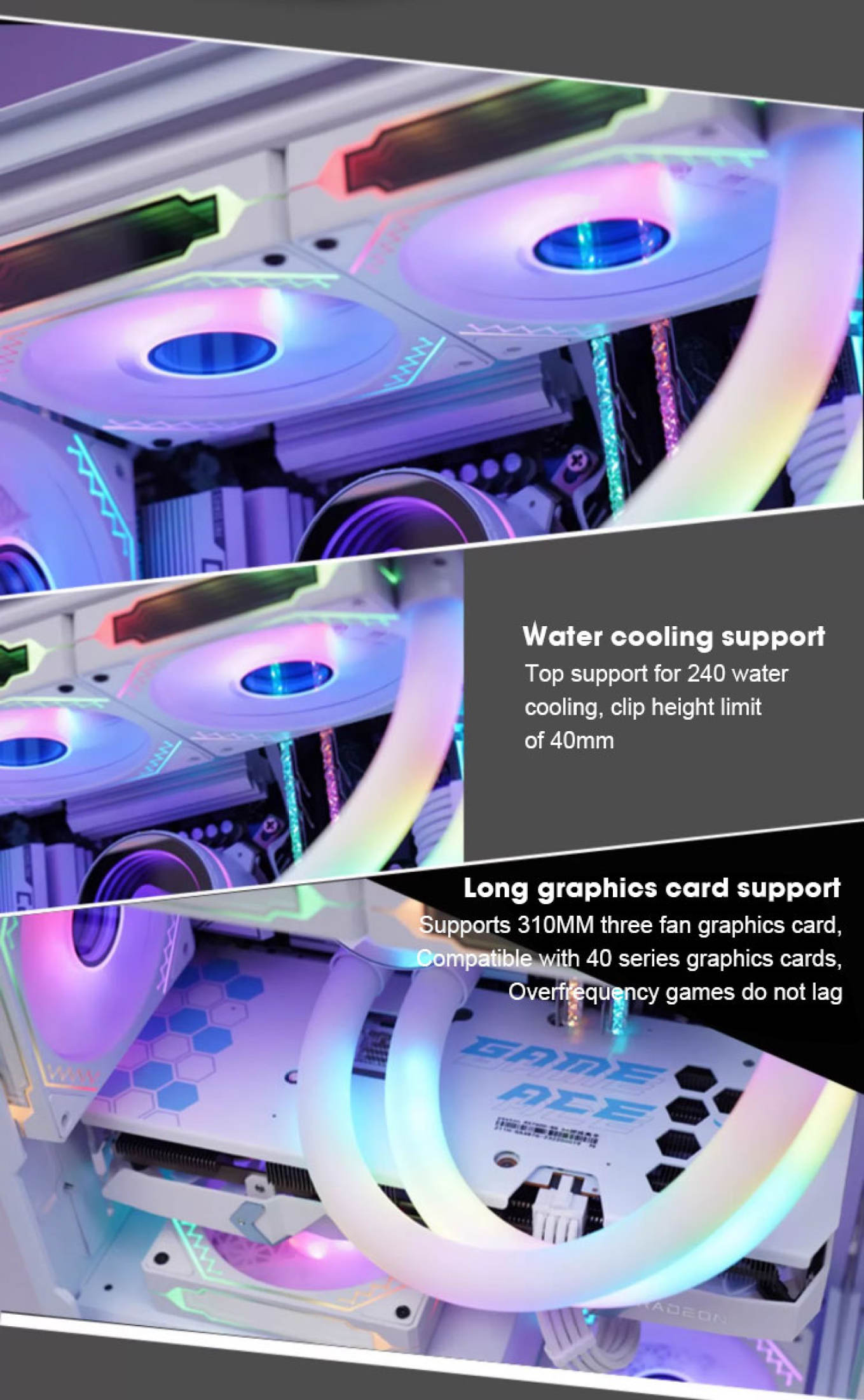 Pc Case Gaming Computer Case with Fan White Glass Inplay Seaview Palace ...