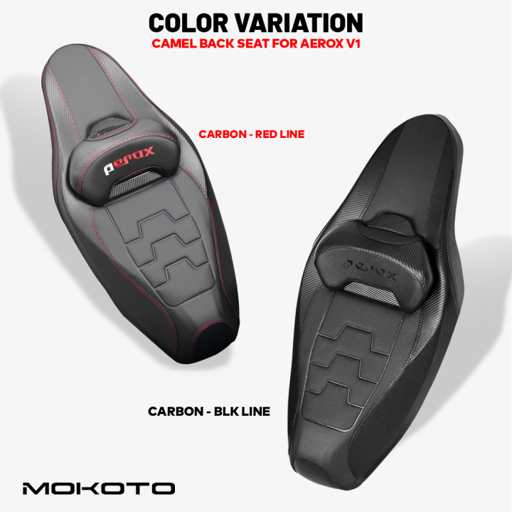 YAMAHA AEROX V1 CAMEL BACK SEAT ASSEMBLY WITH EMBROID LOGO AND CARBON ...