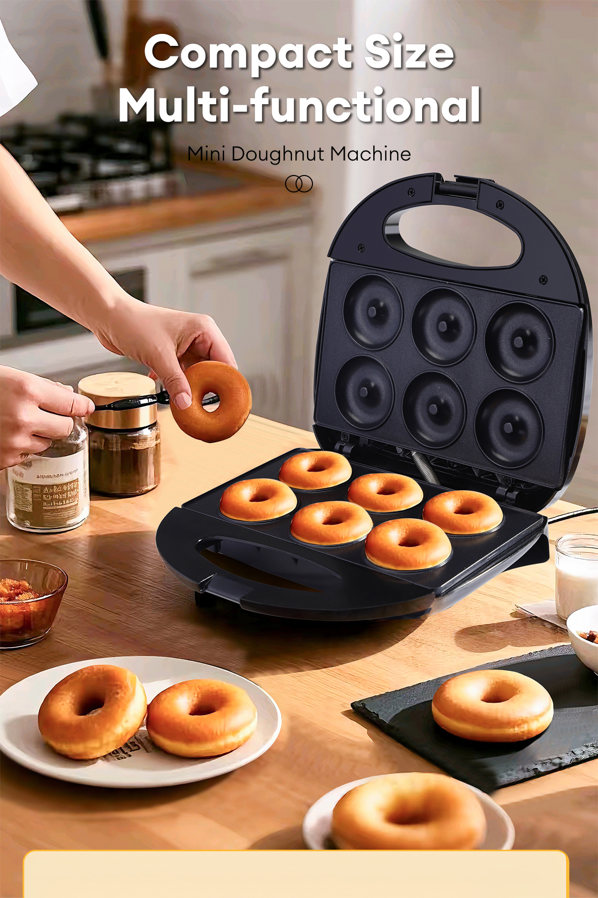 Sonifer Mini Donut Maker 6 Holes And Non Stick Plate Breakfast Snacks ...