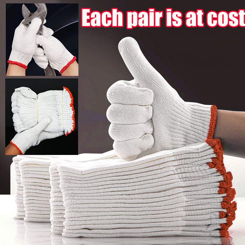 24PCS labor Thick Cotton Gloves Guwantes Protection Work Gloves Safe ...