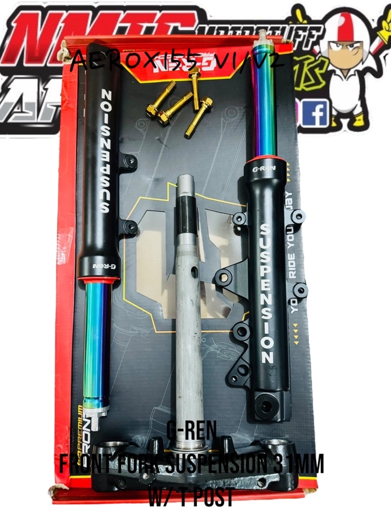 G REN FRONT FORK SUSPENSION W/ TPOST 31mm AEROX155 V1/V2 | Shopee ...