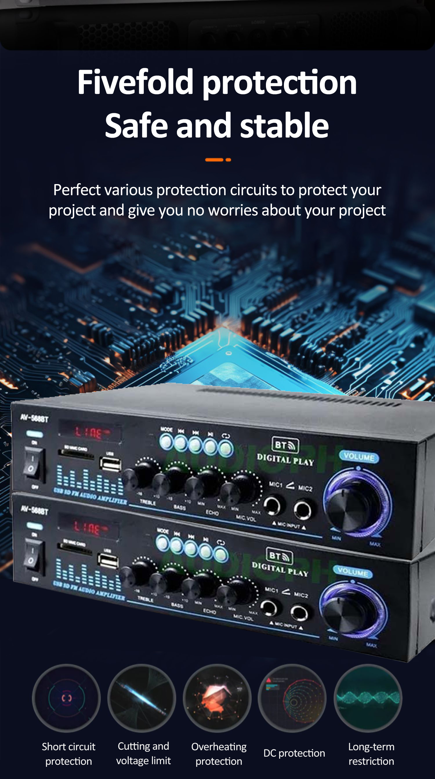 2000W amplifier with bluetooth konzert original 800W bluetooth 12v ...